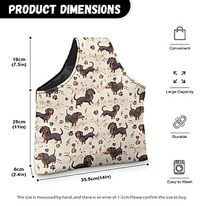 doginthehole Cute Dachshund Yarn Bag Knitting Bag Storage for Crocheting Accessories, Kawaii Dog Knitting Bag Crochet Hook Case Organizer Crochet Bag Kit for Beginners, Large Size