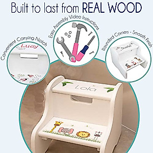 Personalized Train White Step Stool