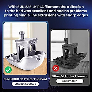 3D Printer Silk Filament and PLA Meta Filament, SUNLU Shiny Silk PLA Filament 1.75mm, Smooth Silky Surface, Great Easy to Print for 3D Printers, Dimensional Accuracy +/- 0.02mm, Silk Silver 1KG, White