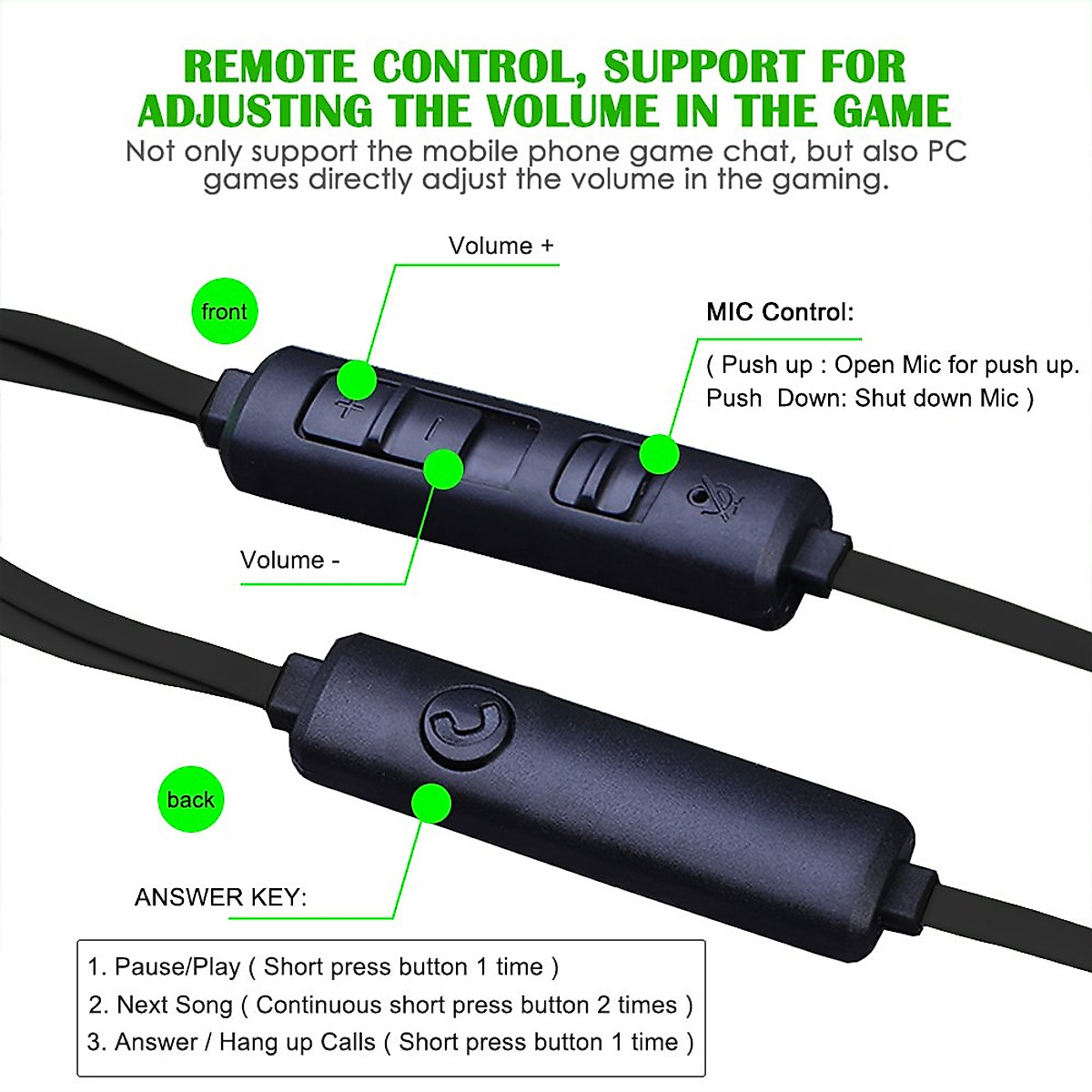 Wired Gaming Earphone with Adjustable Mic for PS4,Laptop Computer, Cellphone, DLAND E-Sport Earburds with Portable Earphone Bags, Snug Soft Design, Inline Controls for Hands-Free Calling. (Black)