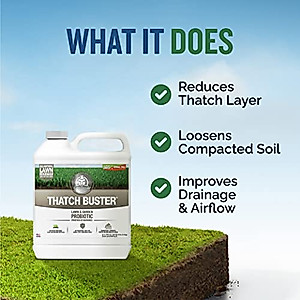Turf Titan Thatch Buster - Liquid Aeration for Lawn Soil - Easy-to-Use Liquid Soil Loosener and Soil Conditioner for Lawns - 32 oz