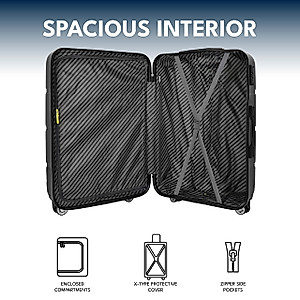 SAS Travel Luggage Sets, Set of 3 pieces of Suitcases With Wheels, Traveling Essentials, Spinner Wheels, Lock, Hard Case, With Carry On Luggage and Large Suitcase Included, Travel Must Haves