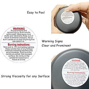 WANBAO 1000 PCS Candle Warning Labels Candle Safety Sticker 1.5 Inch for DIY Candle Jars
