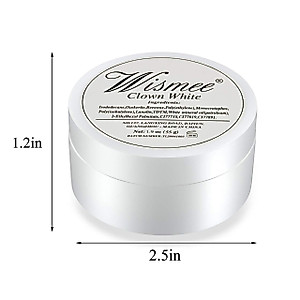 Wismee Classic White Face Body Paint Makeup Clown White Lite 1.9Oz Cake Tub, Joker Zombie Vampire Halloween Costume Single Foundation Cream for Special Effects SFX makeup Fancy Dress Up Cosmetics