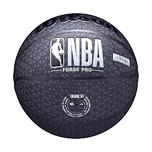 WILSON NBA Forge Series Indoor/Outdoor Basketball - Forge Pro, Black, Size 7 - 29.5"
