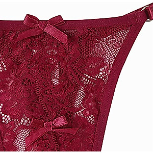 Banamic Women G-String Thongs Panties T Back Low Waist Seamless underwear sexy Wine Red