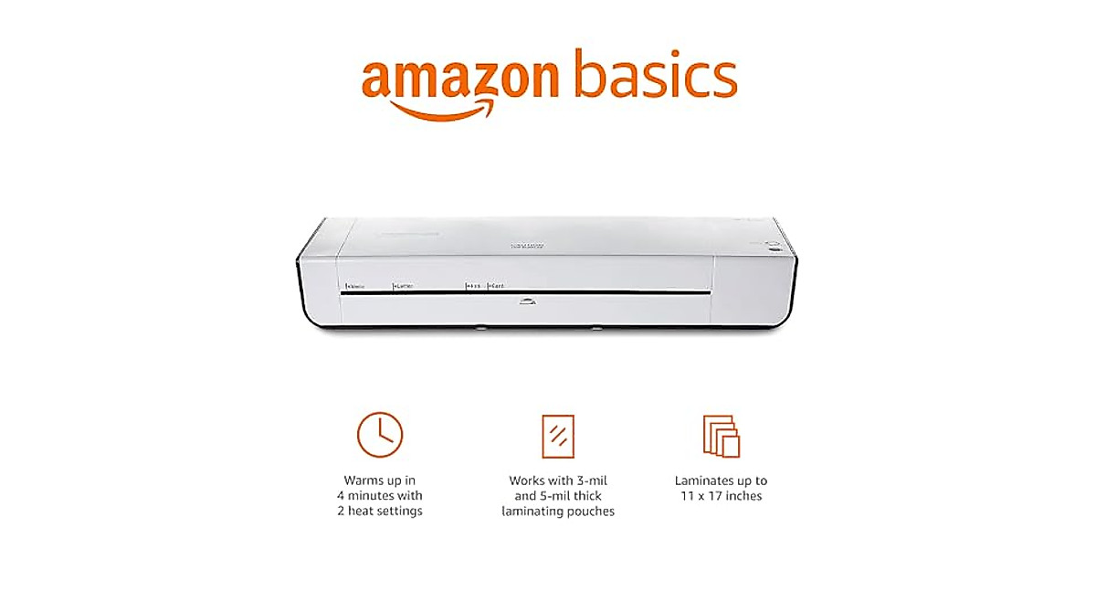 Amazon Basics 12-Inch Laminator: Quick & Efficient