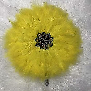 African Feather Fan African Custom Wedding Feather Hand Fan for Wedding Bride Hand Held Photo Props Art Craft Wedding Party Decoration Party Favors-Feather Fan for Bride