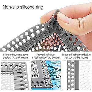 LEKEYE Shower Drain Hair Catcher | Shower Drain Cover Stainless Steel and Silicone