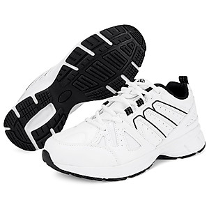 Women Cross Trainer Walking Shoes Fitness with Arch Support White Black