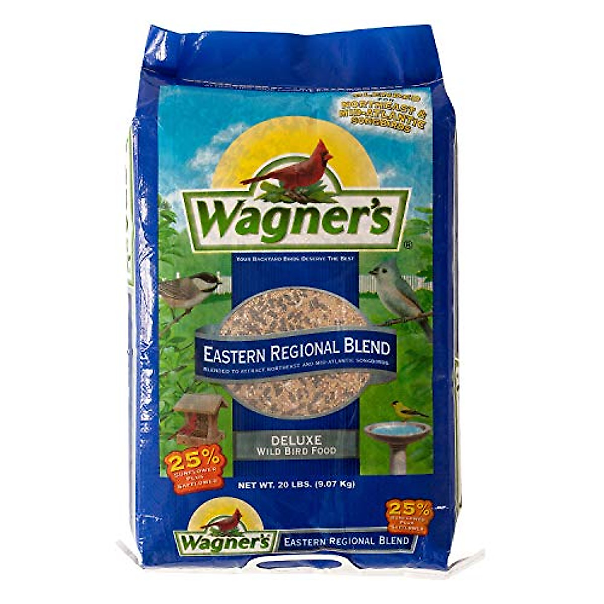 Wagner's 62004 Eastern Regional Wild Bird Food, 20-Pound Bag & 53002 Farmer's Delight Wild Bird Food with Cherry Flavor, 10-Pound Bag