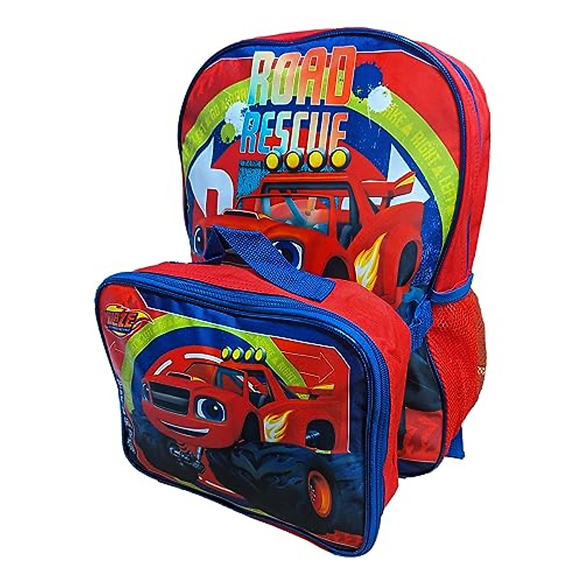 Ruz Blaze the Monster Machine Full Size 16 Inch Backpack with Detachable Lunch Box