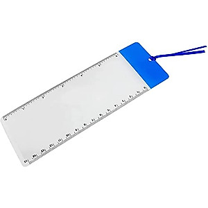 SQXBK Magnifier Bookmark 2PCS Blue MagnifyingFresnel Lens Bookmarks with 6Inch Ruler