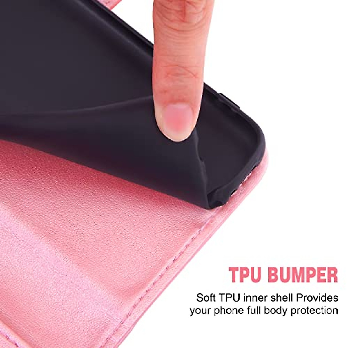 Compatible with LG V20 Wallet Case and Tempered Glass Screen Protector Leather Mandala Flower Flip Cover Credit Card Holder Stand Cell Accessories Phone Cases for LGV20 LG20 V 20 ThinQ Women Rose gold