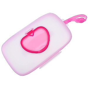 2Pcs On The Go Baby Wipes Dispenser Case Tissue Box Baby Wipe Holder Wipe Container for Outdoor Travel Car Pink