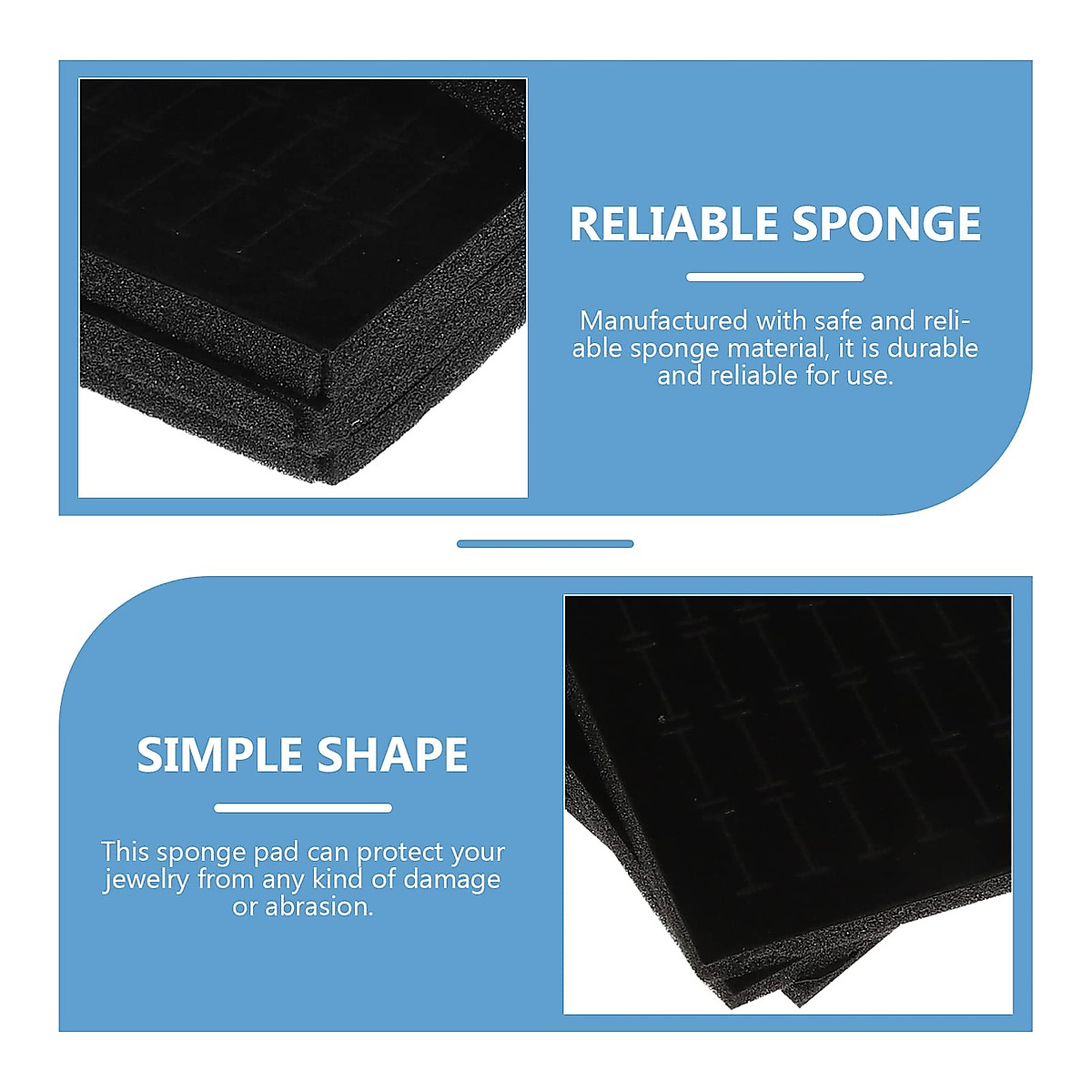 Alipis Foam Ring Pad Black Jewelry Sponge Insert Mats Display Trays Jewelry Box Inserts Display Showcase Storage, 4Pcs, 11X7 Inch, 100-Slot