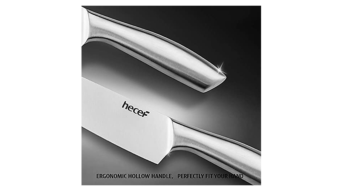 hecef Silver Kitchen Knife Set - 5 Essential Knives
