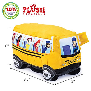 Wheels On The Bus Plush | Stuffed School Bus | Wheelie School | Animated Singing School Bus | Plush Bus | Stuffed School Bus Toy | School Bus Stuffed Toy | Mouth Moves and Sings Wheels on The Bus