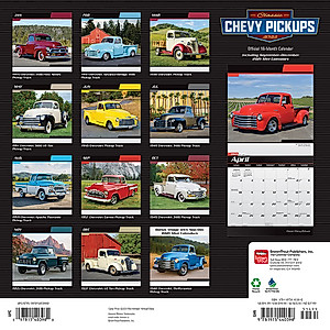 Classic Chevy Pickups 2022 12 x 12 Inch Monthly Square Wall Calendar with Foil Stamped Cover, Chevrolet Motor Truck