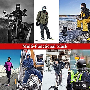 Therma Pro Balaclava Ski Mask Winter Fleece Thermal Face Cover for Men Women Breathable Skiing Motorcycle & Snowboarding, Navy Blue, Large