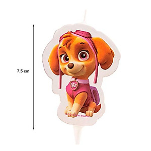 Dekora - 2D Skye Paw Patrol Candle, Pink, 8 x 8 x 12 cm, 346171