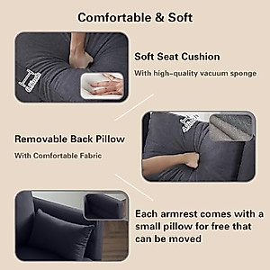 RVEE U-Shaped Convertible Sectional Sofa with USB Charging Station Wide Chaise Lounge Modern Modular Couch with Ottomans Sleeper Sofa with Storage Seat (Dark Gray, U-Shaped 7 Seater B)