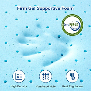 Maxzzz 4 Inch Mattress Topper King - Cool Gel Memory Foam Mattress Topper Extra Firm Bed Topper with Cover, Hard Mattress Topper for Back Relax, CertiPUR-US Certified