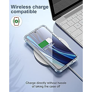 SURITCH for Samsung Galaxy S22 Clear Case 6.1" (Only), [Built-in Screen Protector] Full Body Protective Hard Shell+Soft TPU Phone Case for Samsung S22 -(Full Clear)