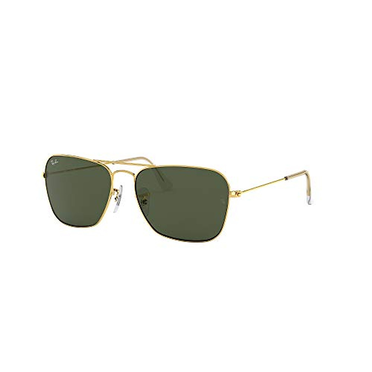 Ray-Ban RB3136 Caravan Square Sunglasses, Gold/G-15 Green, 58 mm