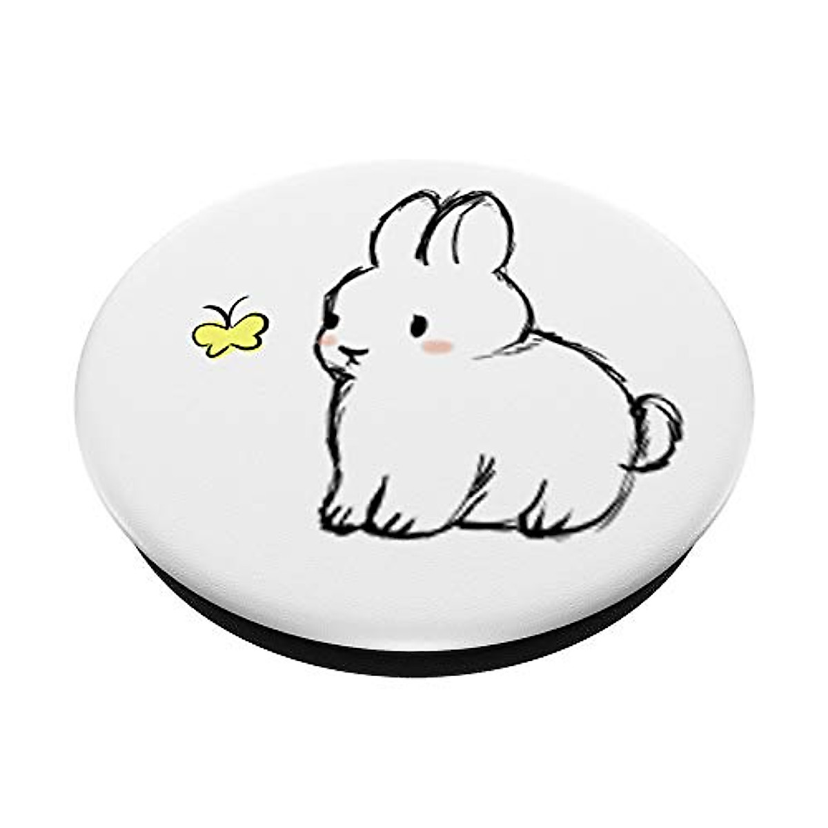 Cute Bunny Rabbit with Yellow Butterfly Graphic PopSocket PopSockets PopGrip: Swappable Grip for Phones & Tablets