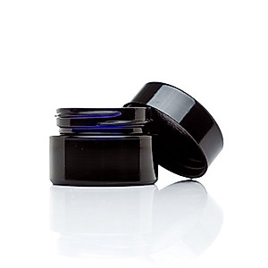 Infinity Jars 15 Ml (.5 fl oz) Pocket Size Black Ultraviolet Glass Screwtop Jar 2-Pack
