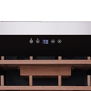 NewAir x Boveda 500 Count Electric Humidor, Spanish Cedar Shelves with Temperature Control, Cigar Humidor Box with Built-In Boveda Humidity Control in Stainless Steel