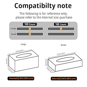 Leather Tissue Box Cover Retro Rectangular Facial Tissue Box Holder, Modern Napkin Storage Caddy with Magnetic Bottom, Pumping Paper Dispenser Case for House Bathroom Office Car Living Room