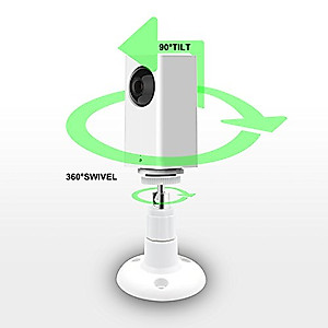 2 Pack Wall Mount for Wyze Cam Pan Security Camera with 16.4FT Charging Cable, for Wyze Cam Pan v2 Mounting Kit Including Charging Cord, 360 Degree Adjustable Ceiling Mount and 30 Wire Clips