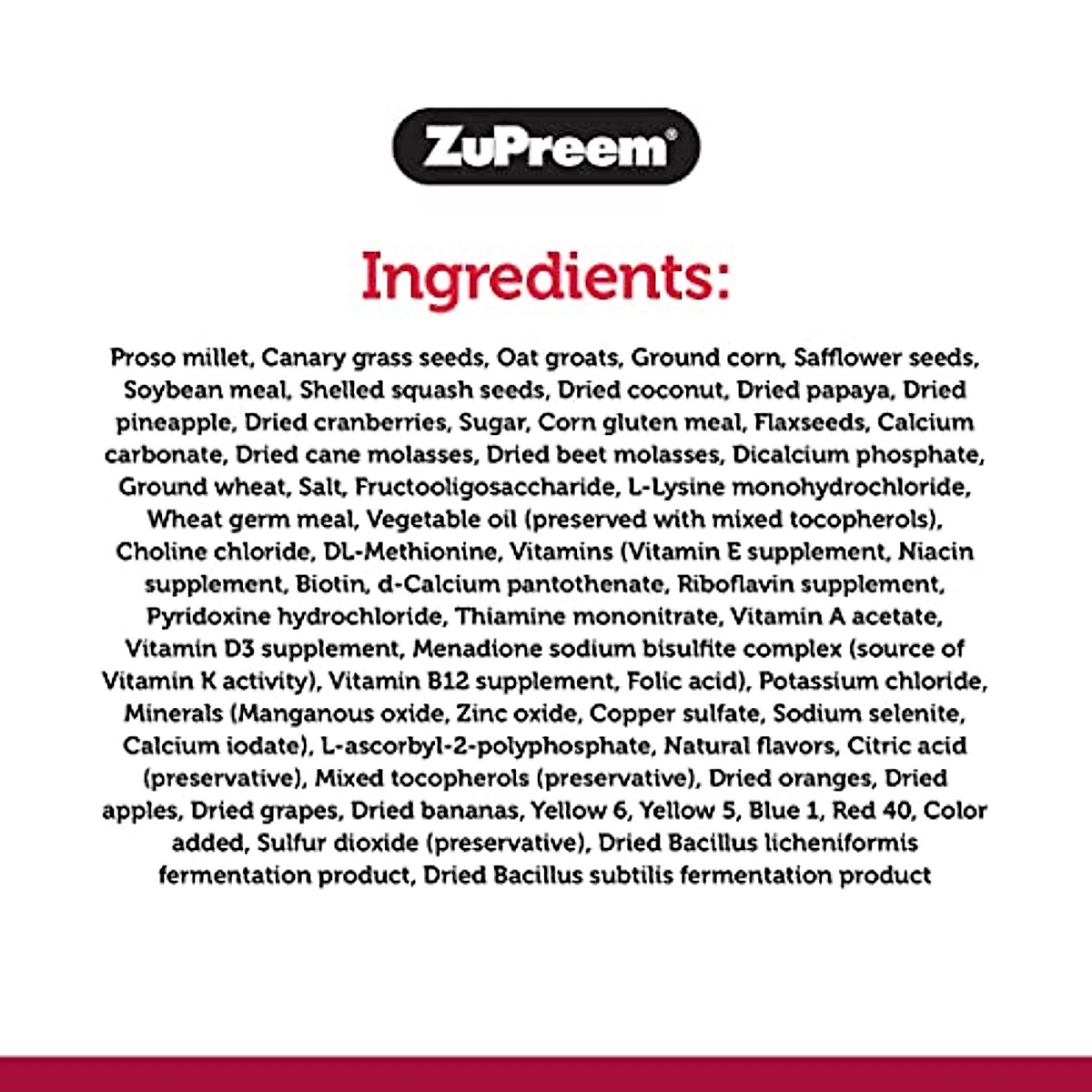 ZuPreem Smart Selects Bird Food for Medium Birds, 2.5 lb - Everyday Feeding for Cockatiels, Quakers, Lovebirds, Small Conures