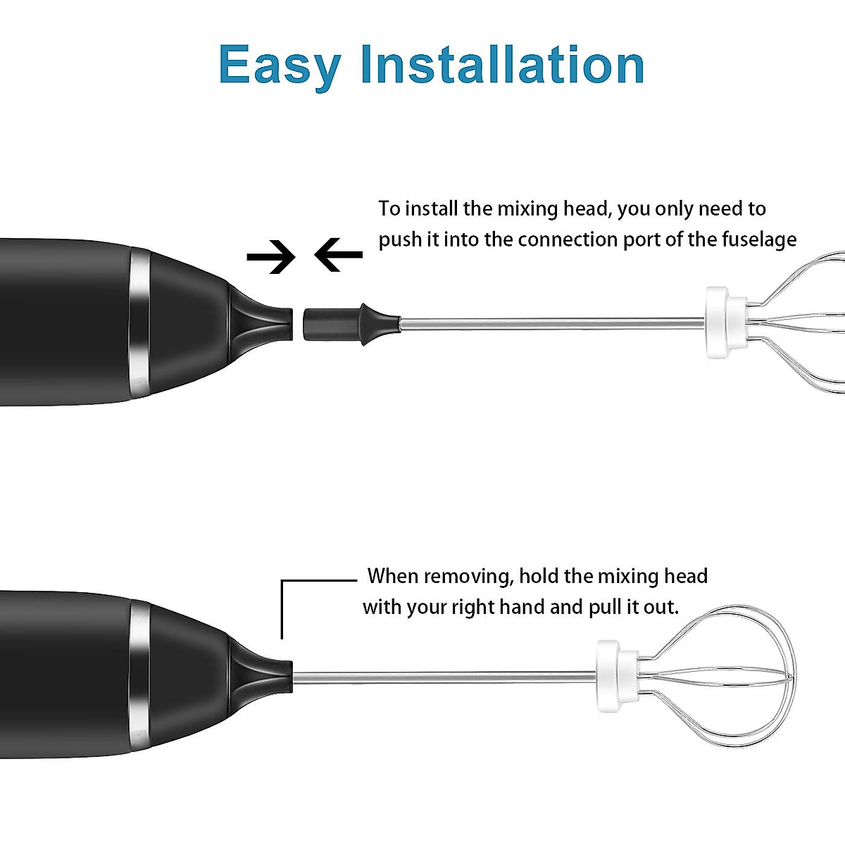 Milk Frother, Rechargeable hand-Held Electric Milk Frother 3 Adjustable USB Charging Can Be Used forBulletproof Coffee Protein Drinks Matcha Coffee Whisk (Black)