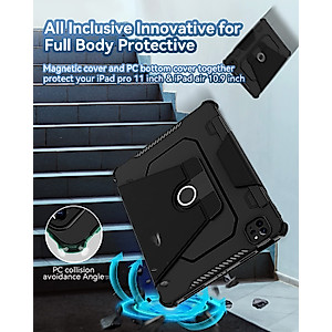 GILLKIN for iPad Air 11 inch Case 2024 & iPad Pro 11 inch 4th/3rd/2nd Generation,Heavy Duty Leather Shockproof Case with Stand, Pencil Holder, Auto Wake/Sleep iPad Air 5th/4th Gen Case