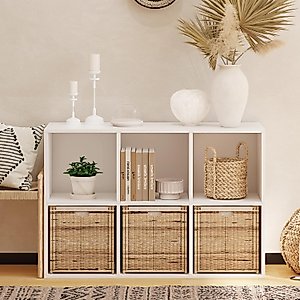 NewBeth Wooden 6 Cube Storage Organizer with Closed Back Panel,White Cube Shelf Heavy Duty Cubby Storage Organizer with Compartments for Living,Display Shelf,Shelf,Bookshelf