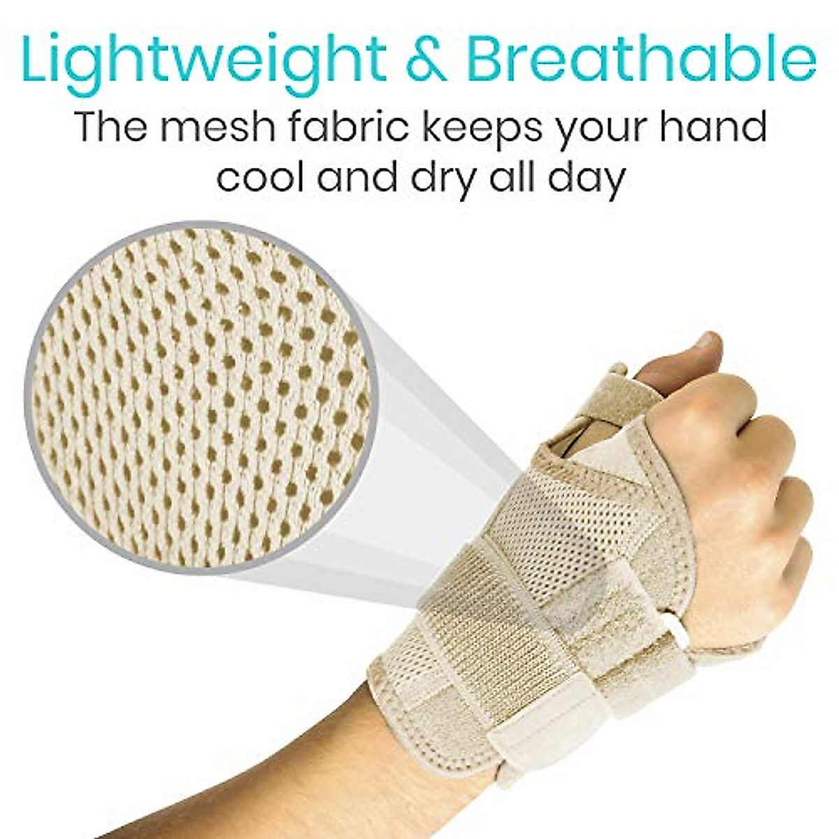 Vive Thumb & Wrist Brace for Right or Left Hand - Spica Splint Brace for Carpal Tunnel, Tendonitis, & Arthritis in Hands or Fingers - Compression Support for Women Men - Stabilizer Relief for Bowling
