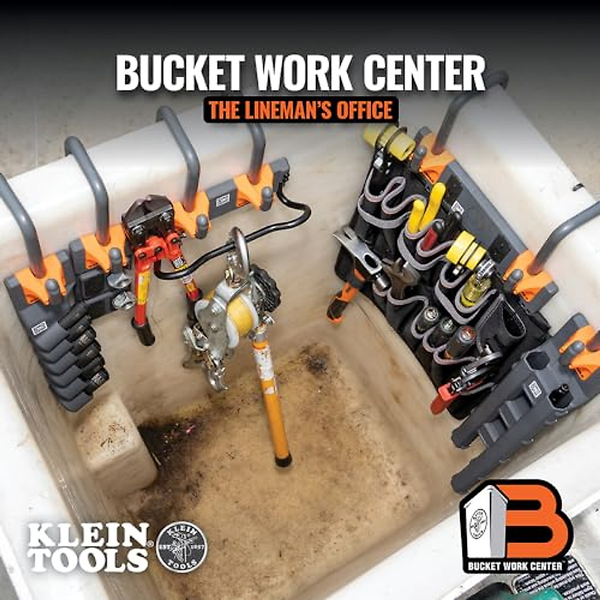 Klein Tools BC507S Auger Bit Storage Module, Fits 12-Inch, 18-Inch, 24-Inch Auger Bits, Optional S-Hooks Secure Module to Aerial Buckets