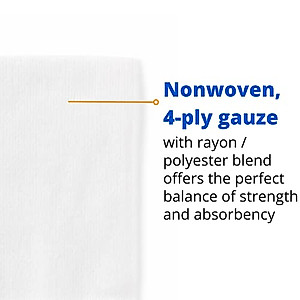 Medline Caring Non-Woven Non-Sterile Gauze Sponge, 4 x 4, 4-Ply (10 Packs of 200)