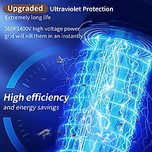 Kuesburt Bug Zapper, Indoor and Outdoor 2-in-1 Mosquito Zapper, Portable Rechargeable Waterproof Bug Zapper, Suitable for Yard, Home, Backyard, Garden, Camping Black