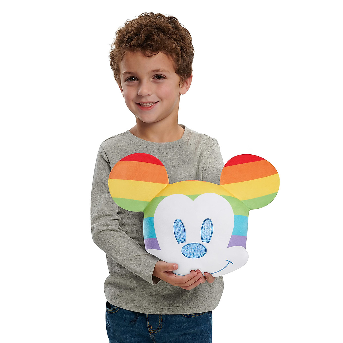 Just Play Disney Pride Character Head Plush Mickey Mouse, Kids Toys for Ages 2 Up, Amazon Exclusive