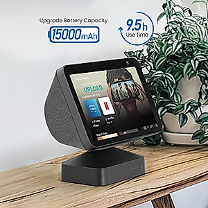 GGMM Battery Base, for Echo Show 8(1st & 2nd Gen), Adjustable Battery Charging Stand, Wireless Battery Dock, Black(Not Include Speaker)