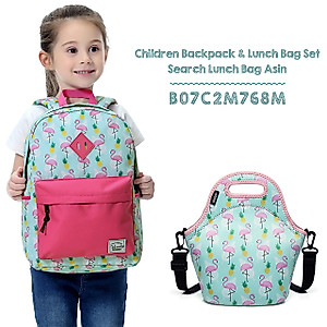 VASCHY Kids Backpack for Little Girls, Preschool Backpacks for Toddler with Chest Strap Cute Pineapple Flamingos