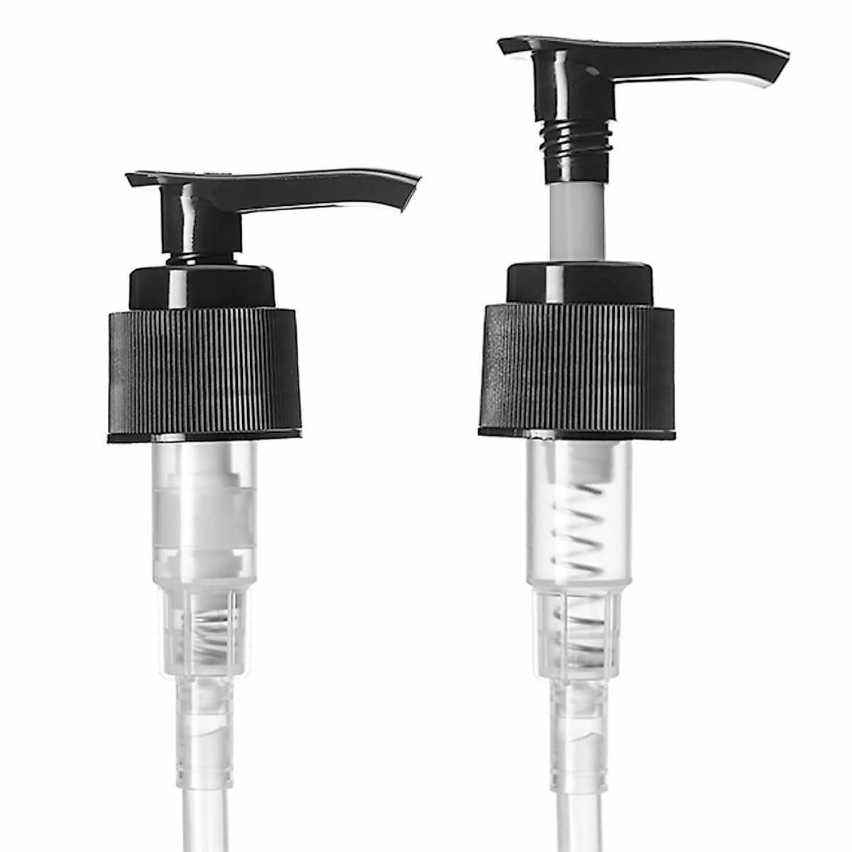 Aromine 8oz Plastic Amber Bottles (6 Pack) BPA-Free Squeeze Containers with Pump Cap, Labels Included