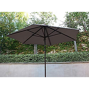 Formosa Covers | Premium Quality Double Vented 9ft 6 Ribs Outdoor Umbrella Replacement Canopy - 30% Heavier Than The Rest - Taupe (Canopy Top Only)