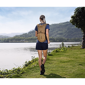 MARCHWAY Tactical Molle Hydration Pack Backpack with 3L TPU Water Bladder, Military Daypack for Cycling, Hiking, Running, Climbing, Hunting, Biking (Tan)