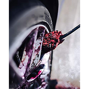 Adam's Barrel Brush - Adjustable Wheel Cleaning Tool W/Soft Wool Fibers - Remove Brake Dust & Dirt Behind Your Rim Accessories - Wash & Restore Shine to Your Car Boat RV Bike Or Motorcycle (Large)