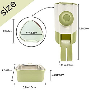 MUYG Rabbit Hanging Automatic Feeder Pets Food Bowl for Cages Pet Cage Gravity Feeder Bunny Removable​ Food Dispense for Small Animals Puppies Chinchilla (Green)